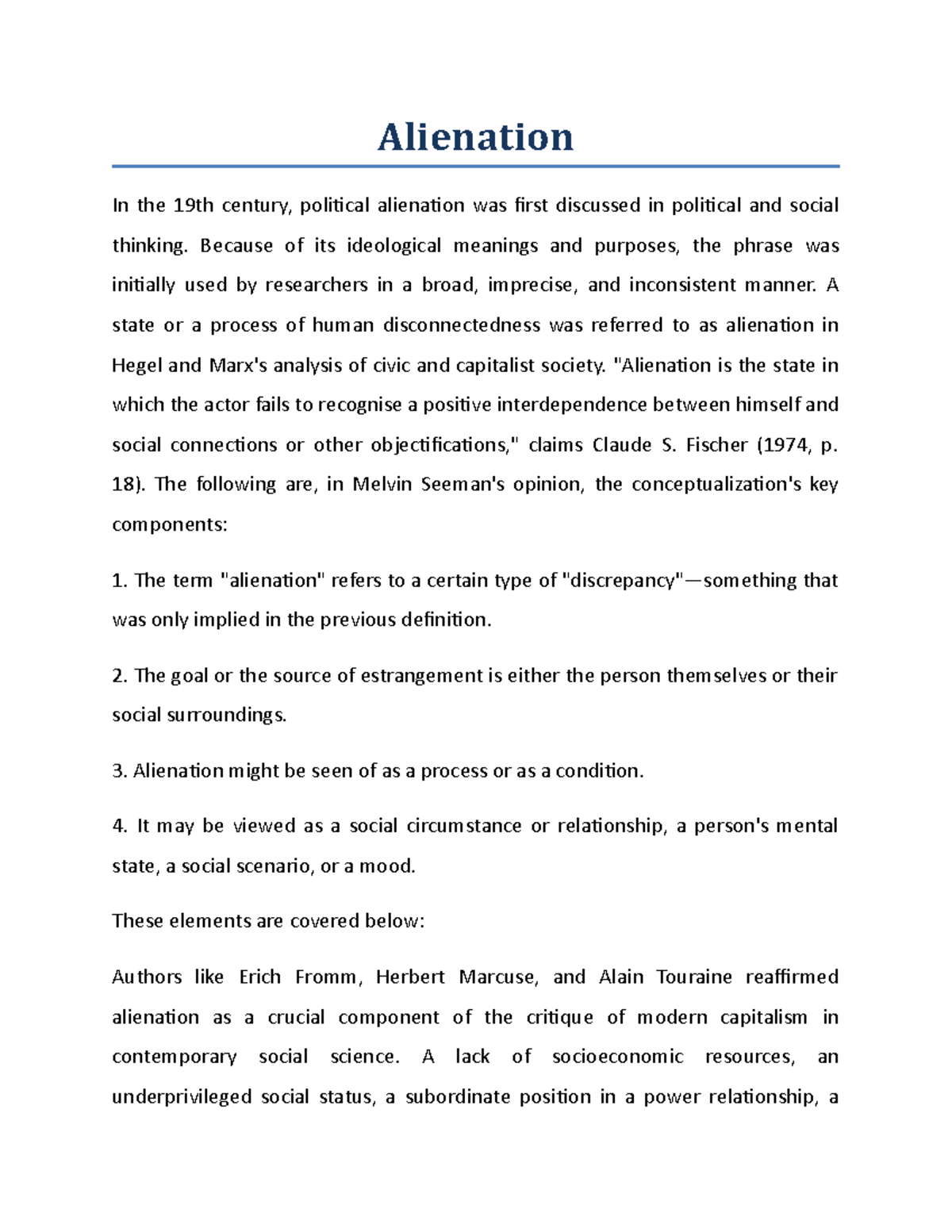 Alienation - Alienation In the 19th century, political alienation was ...