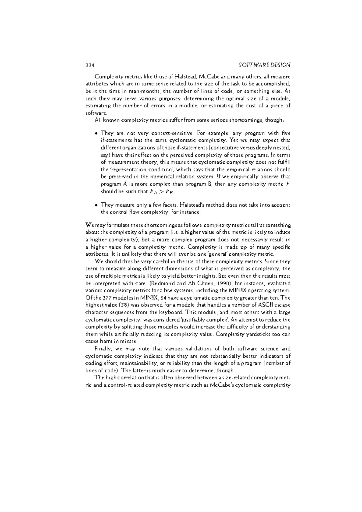 Software Engineering Lecture Notes 84 334 Software Design Complexity Metrics Like Those Of