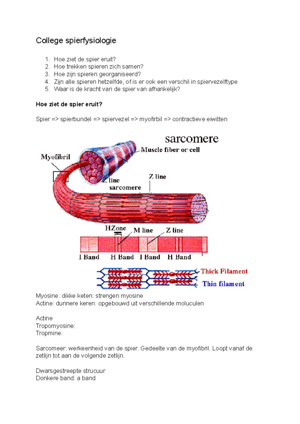 College-aantekening, Anatomie en Fysiologie, College 1 - College ...