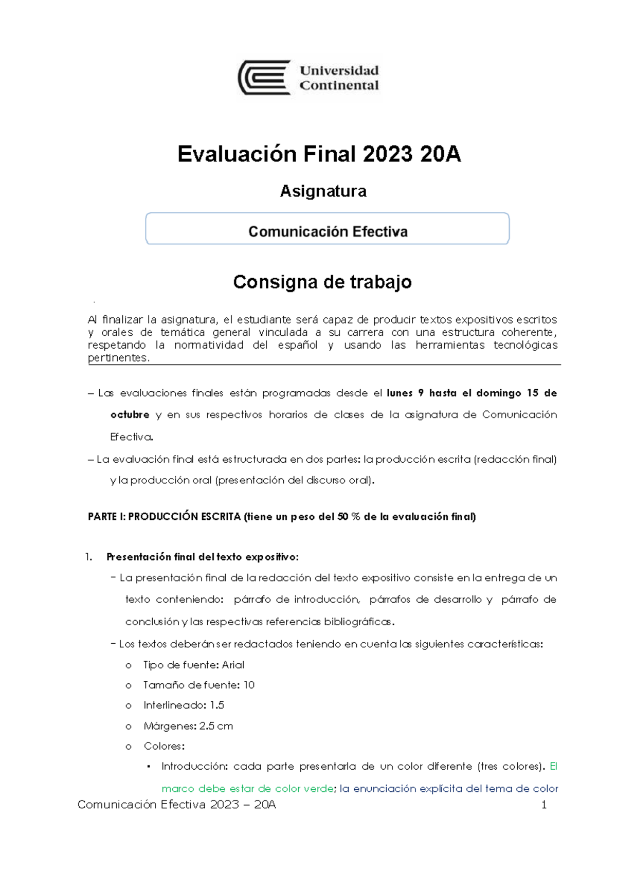 1. Consigna de Evaluación Final - Evaluación Final 2023 20A Asignatura Consigna de trabajo Al ...