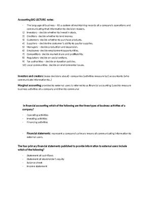 Managerial Accounting Chapter 1 Managerial Accounting Prologue And
