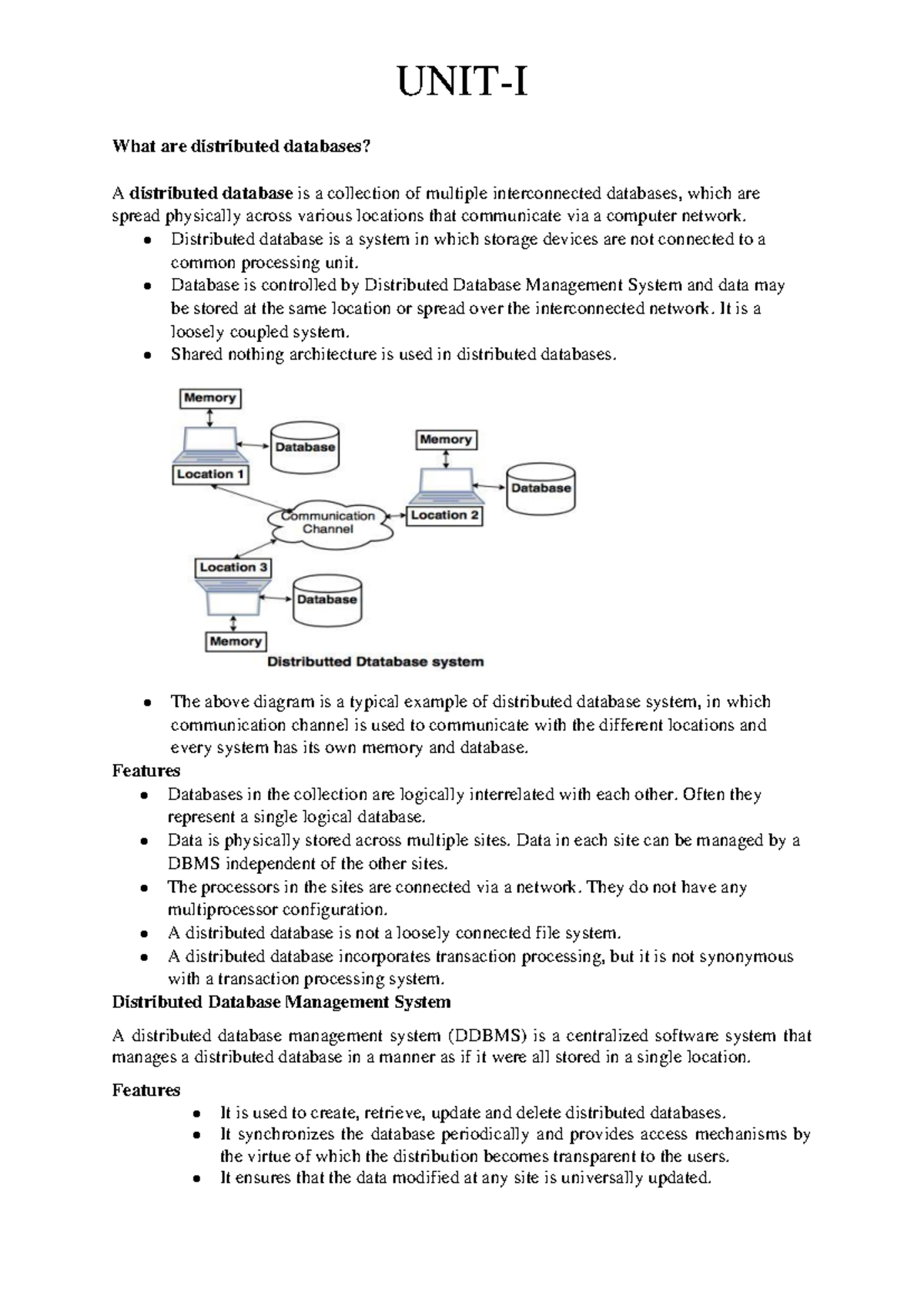 ADT unit 1 to 5 - its easy to understand - UNIT-I What are distributed databases? A distributed ...