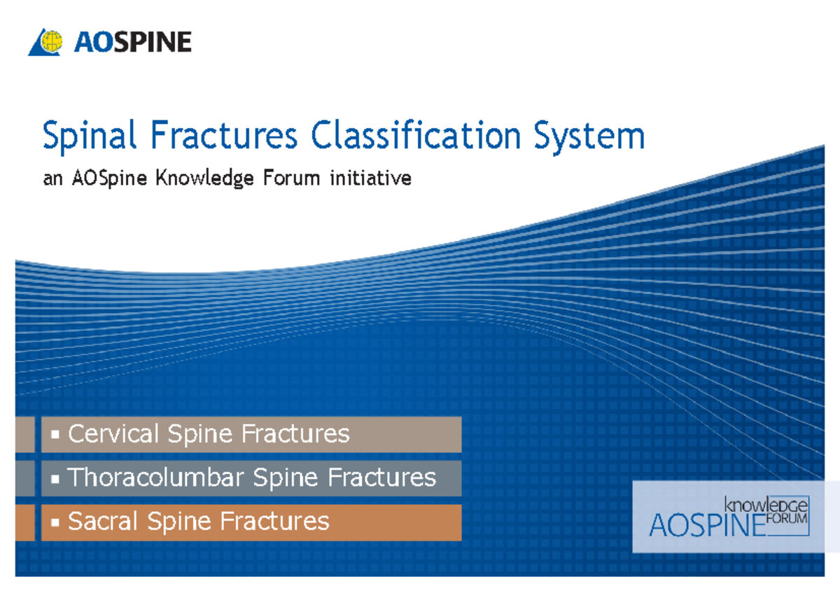 Fracturas vertebrales en sus diferentes niveles. - Spinal Fractures ...