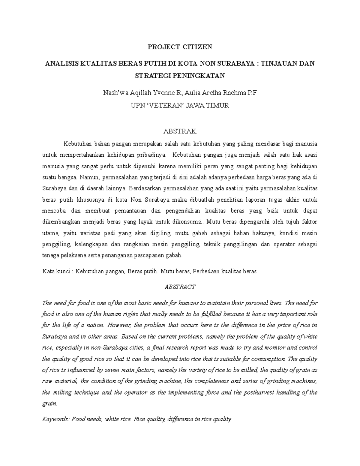 Project Citizen (081,131) G117 - PROJECT CITIZEN ANALISIS KUALITAS ...