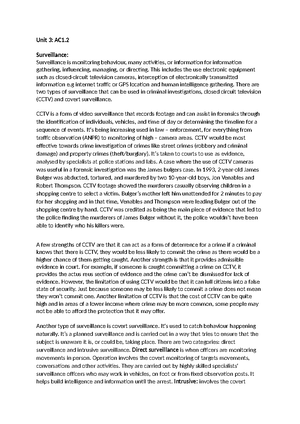 Unit 3 AC 1 - unit 3, AC 1.3 - Unit 3 AC 1- Explain how evidence is ...