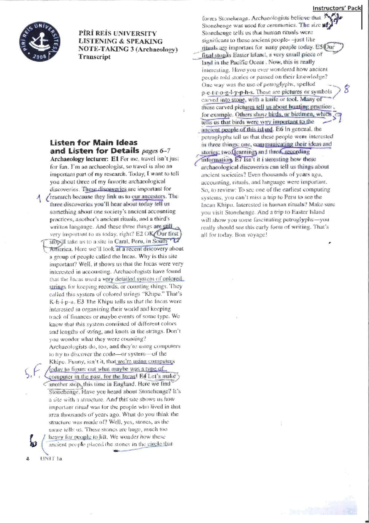 Note-taking 3- Archaeology- Transcript - English III - ITU - Studocu