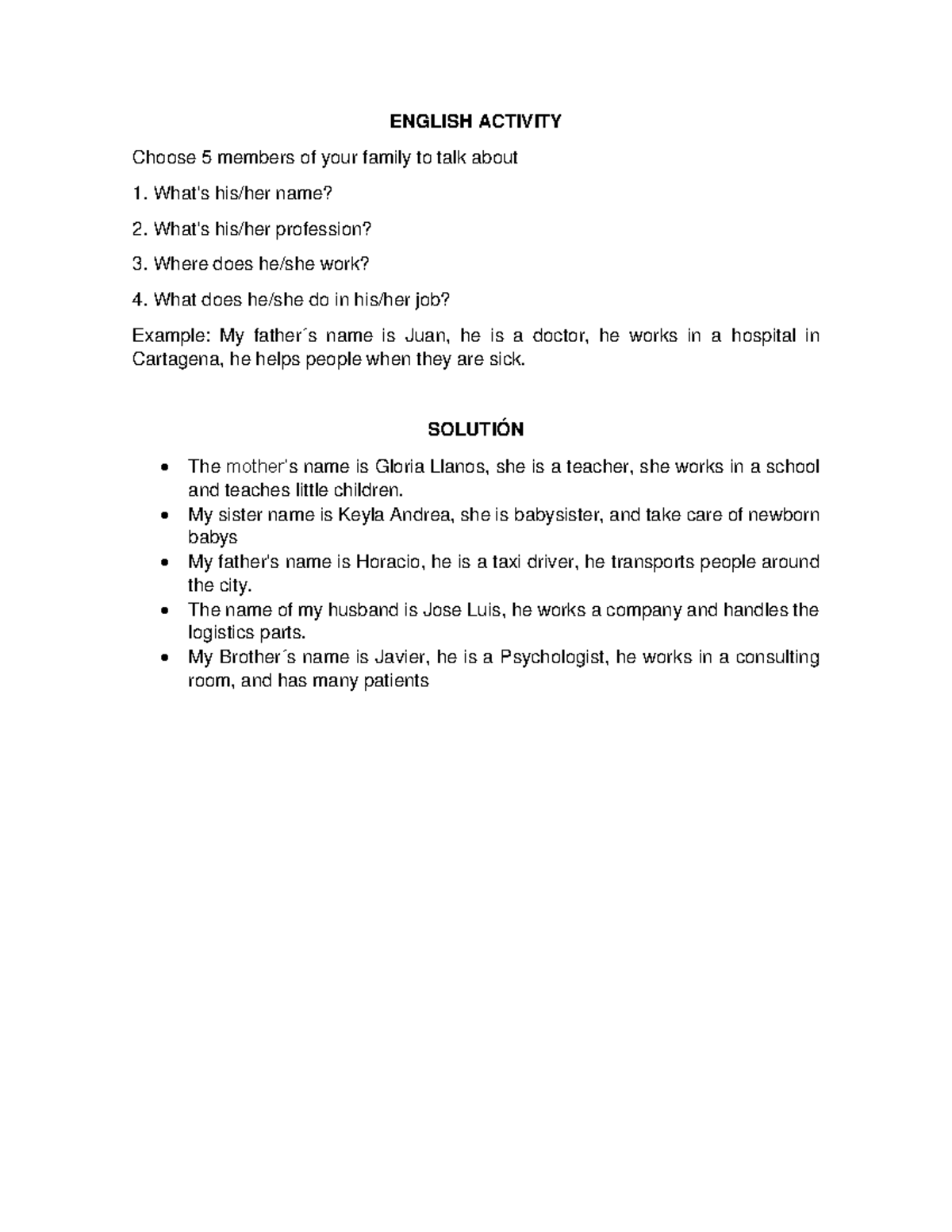 english-activity-ingles-english-activity-choose-5-members-of-your