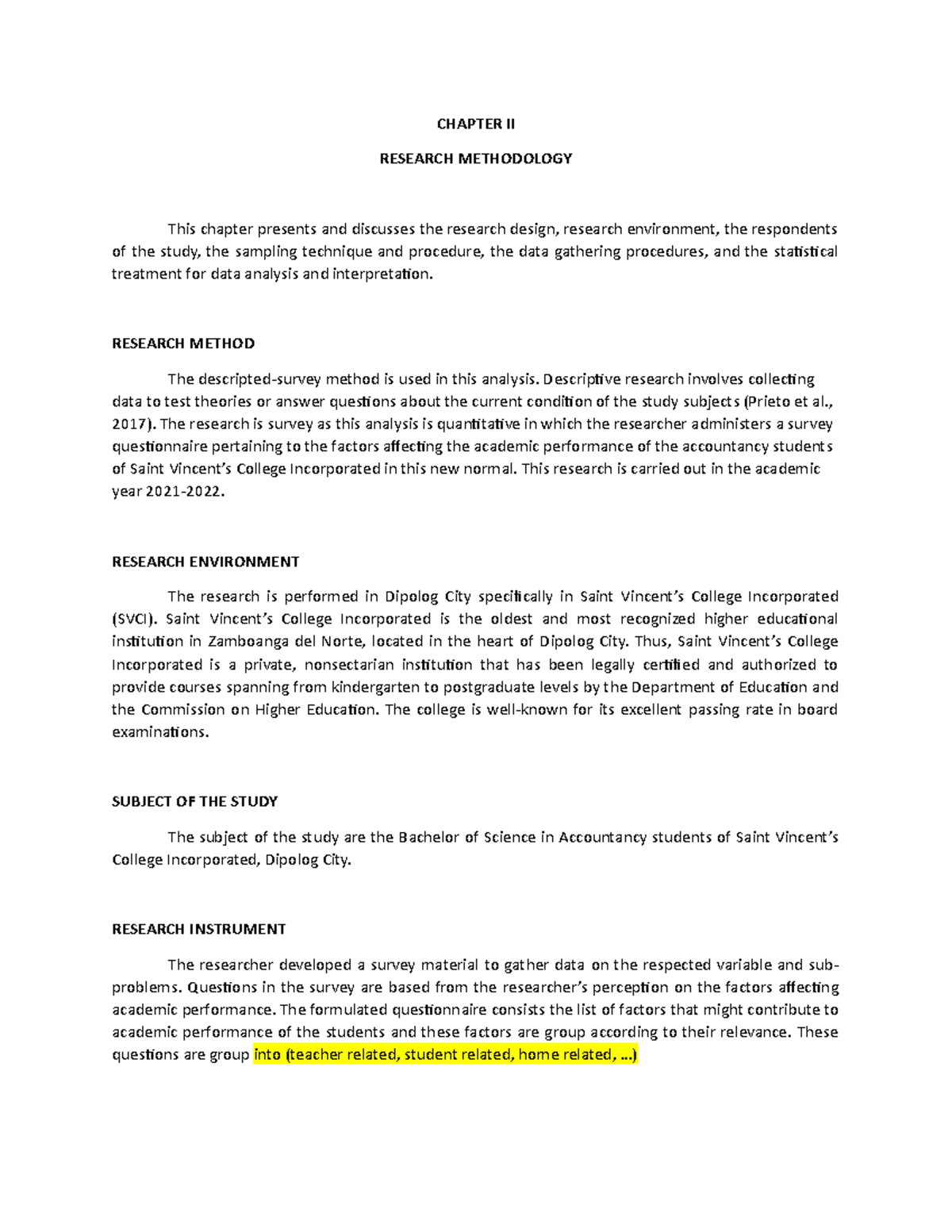 Research- Chapter III - CHAPTER II RESEARCH METHODOLOGY This chapter ...