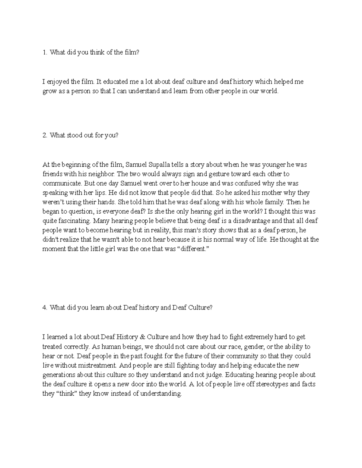 ASL Through Deaf Eyes - movie response - What did you think of the film ...