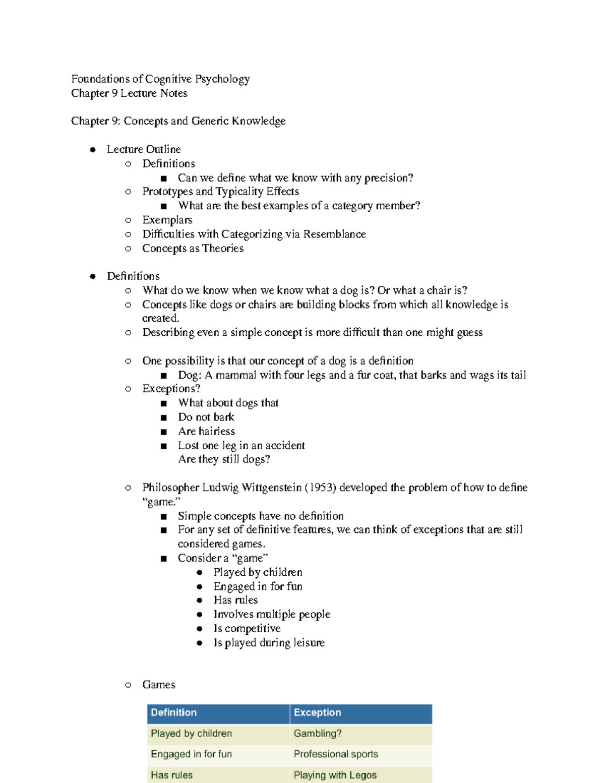 PSy 2101 Chapter 9 Outline - Fo”nda“ions of Cogni“ive Psychology Chap ...