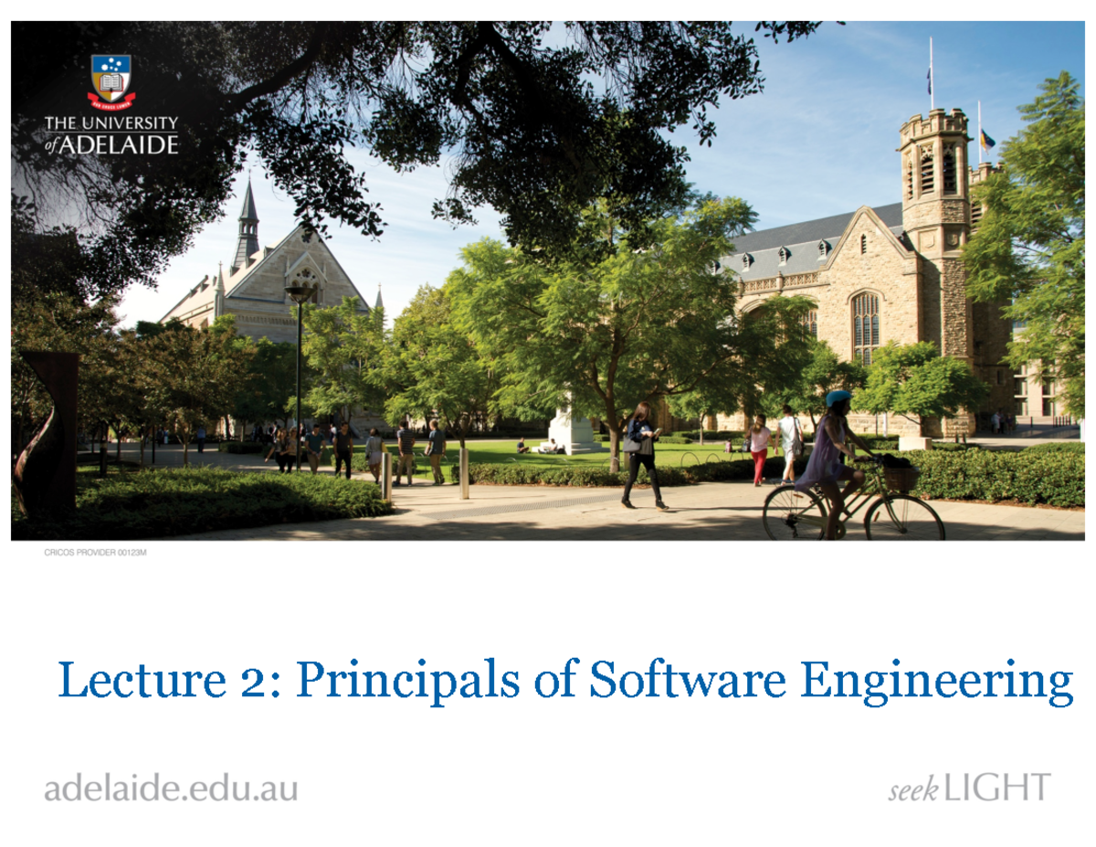 Lecture 2 Principals Of Software Engineering - Lecture 2: Principals of ...