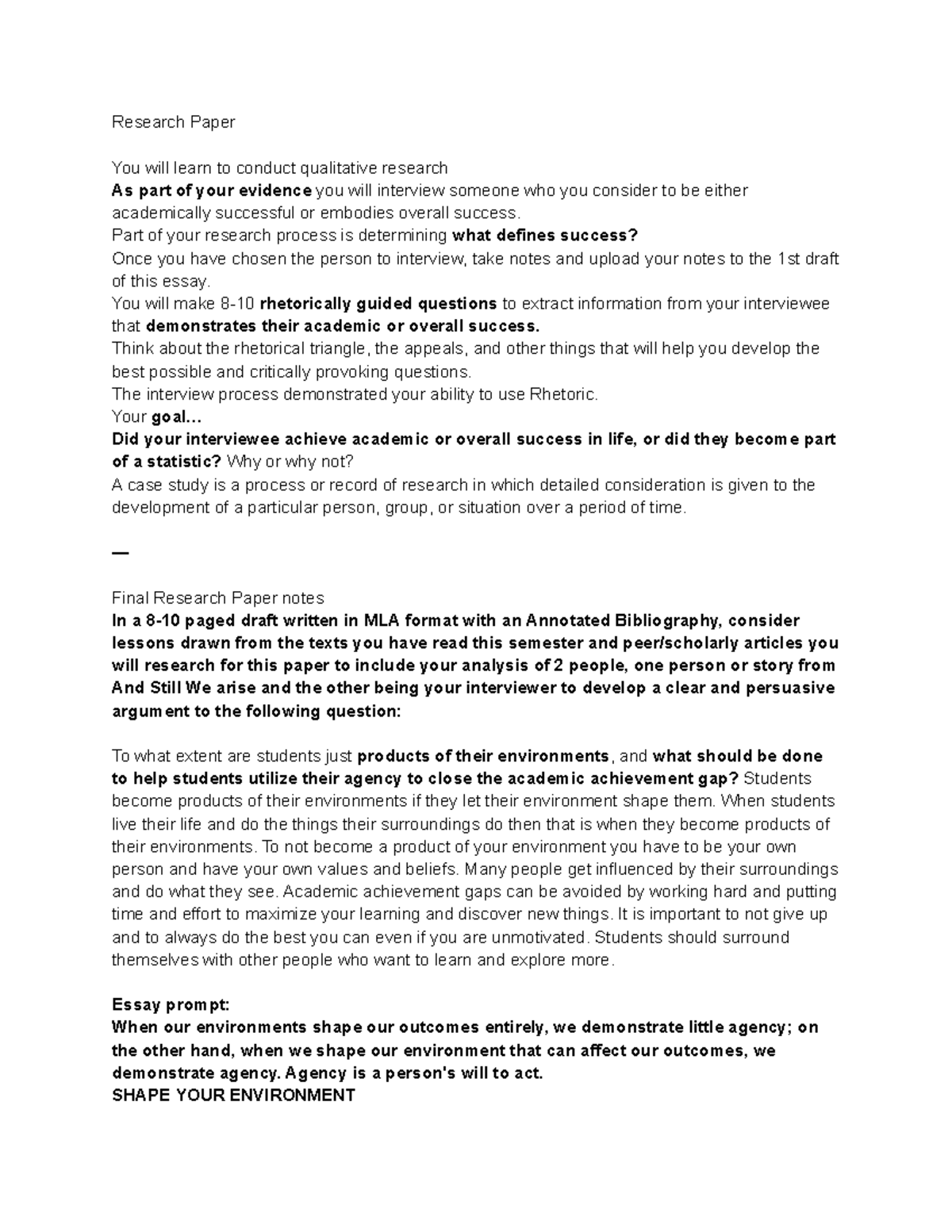 English research paper first draft - Research Paper You will learn to ...