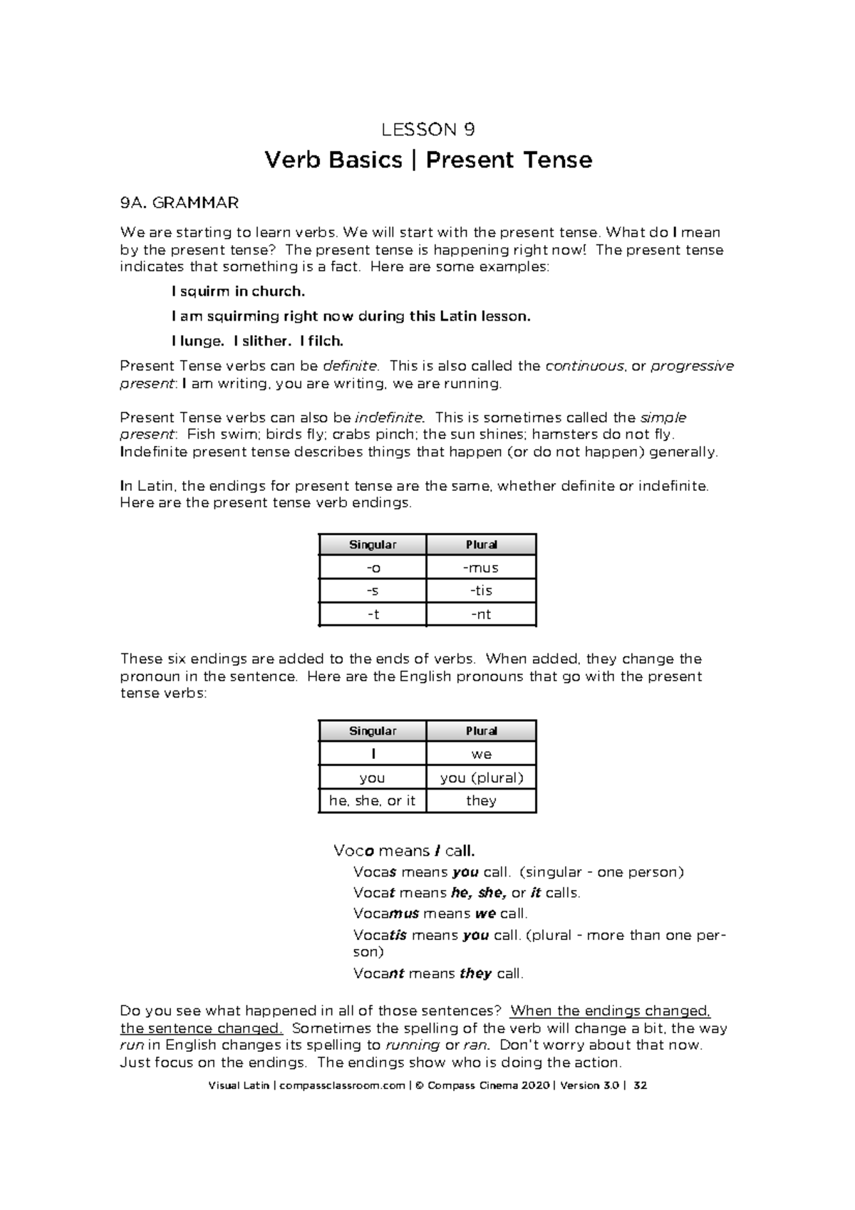 3. Present Tense Verbs Practice - LESSON 9 Verb Basics | Present Tense ...