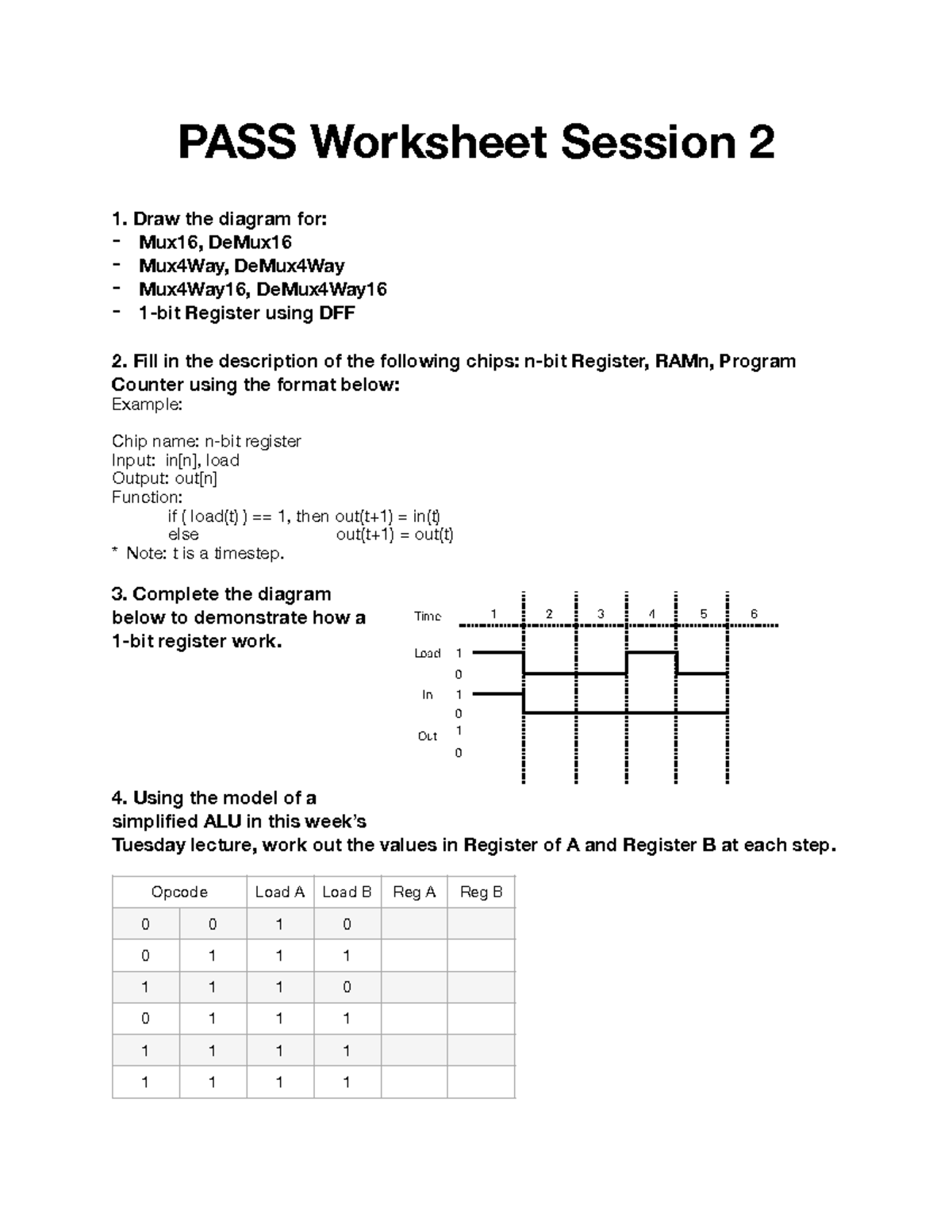 PASS worksheet 2 - PASS aims to help students to understand and apply key concepts in their ...