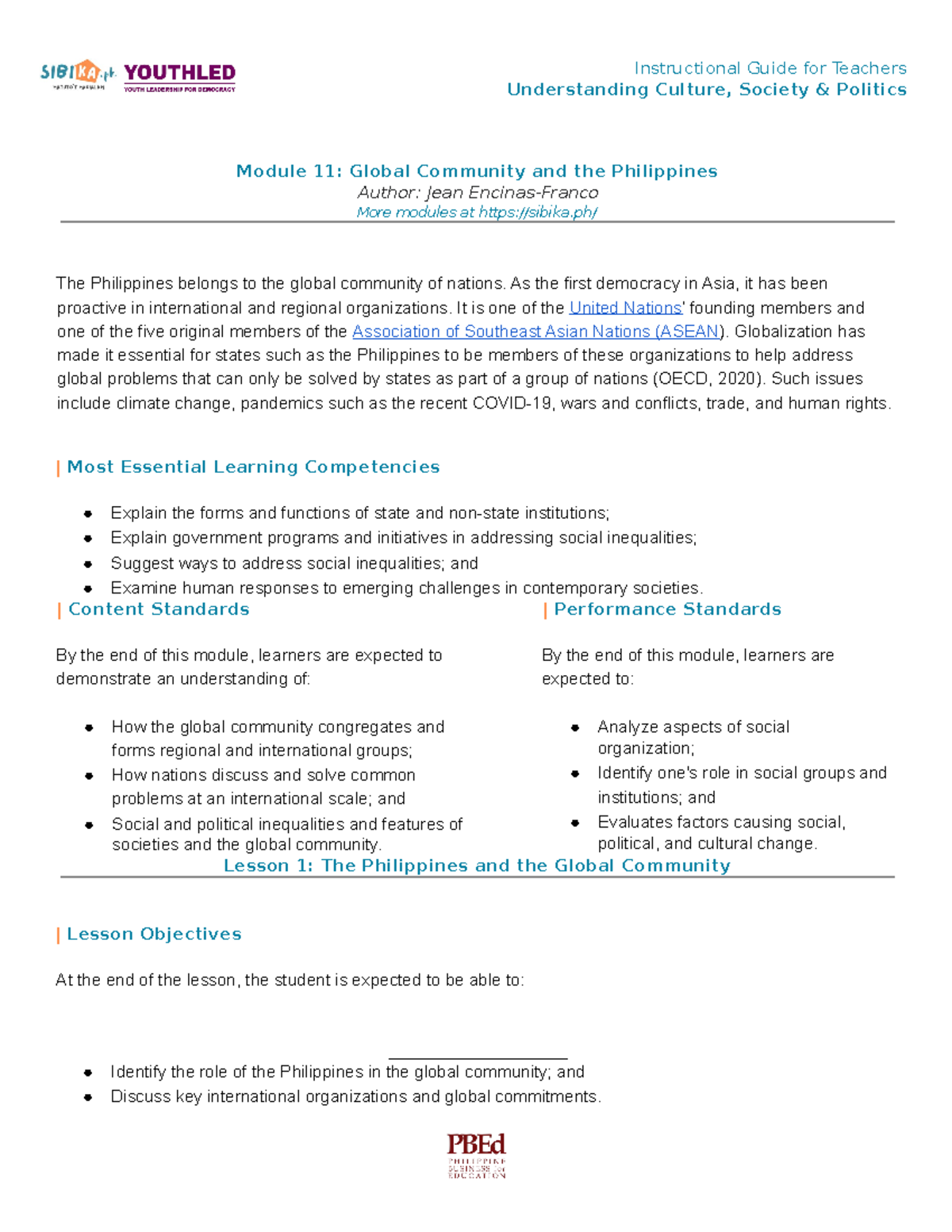 Module-11 Global-Community-and-the-Philippines - Instructional Guide ...