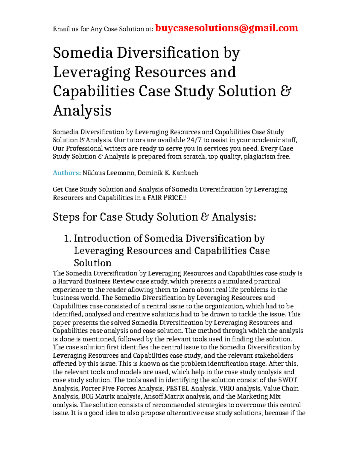 Somedia Diversification by Leveraging Resources and Capabilities Case ...