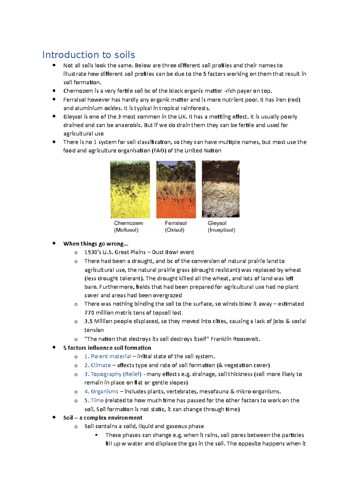 Soils - Spring week 2 - Introduction to soils Not all soils look the ...