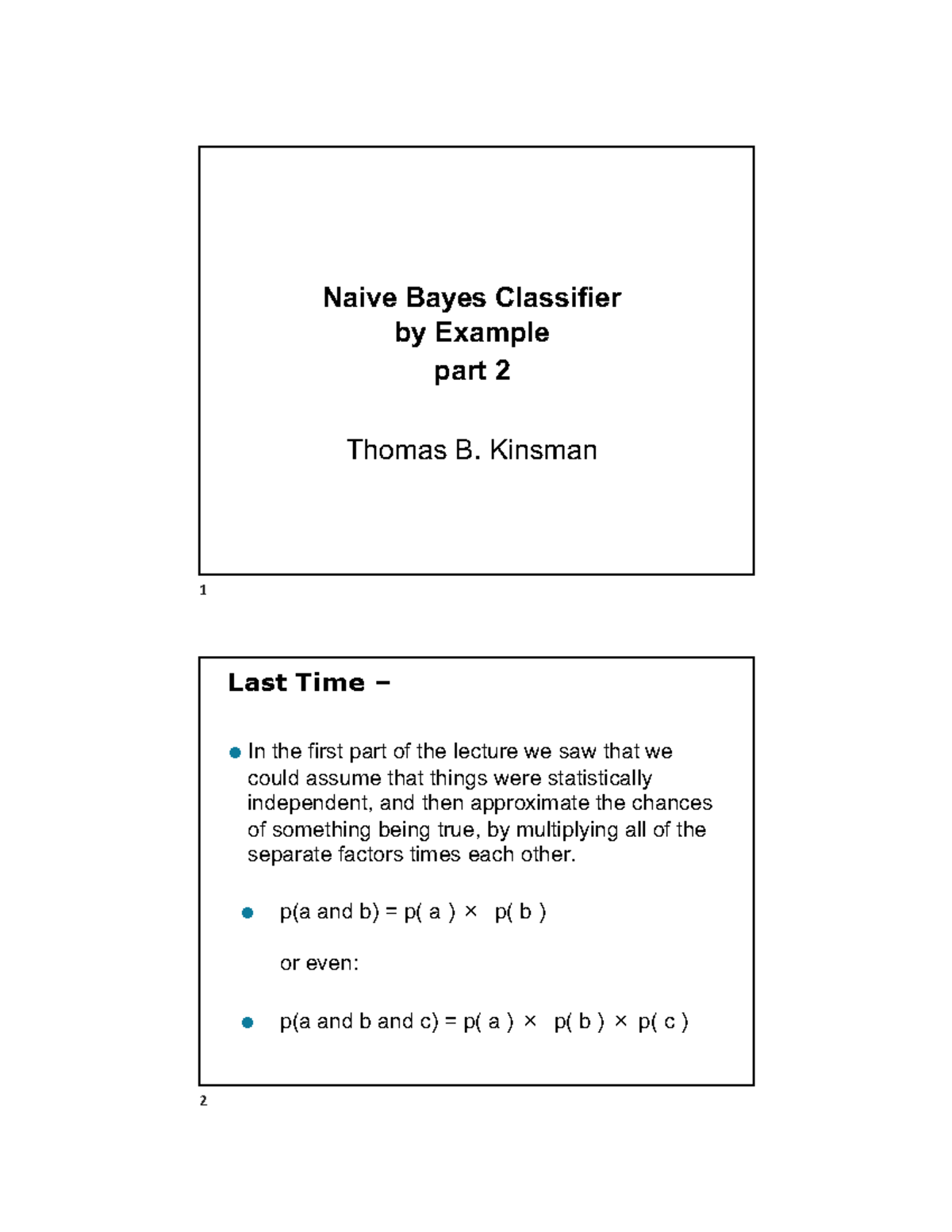 Lec 18c Naive Bayes Part 2 Lego Blocks To Kits By Examples V818 Naive Bayes Classifier By