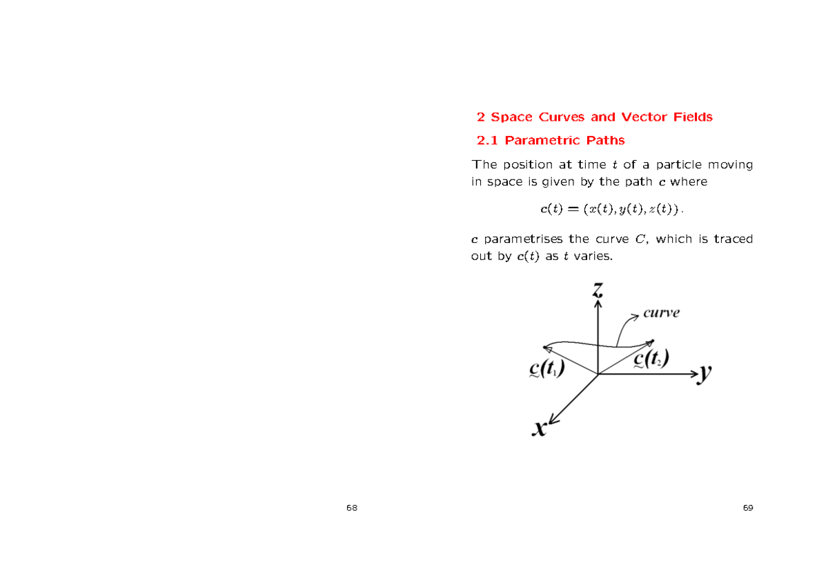 Vector Calc - Section 2 - 2 Space Curves and Vector Fields 2 Parametric ...