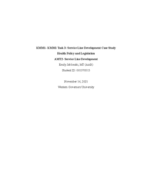 AMT 2 Task 4 - AMT 2 Task 4 - AMT 2–Service Line Development - Task 4 ...