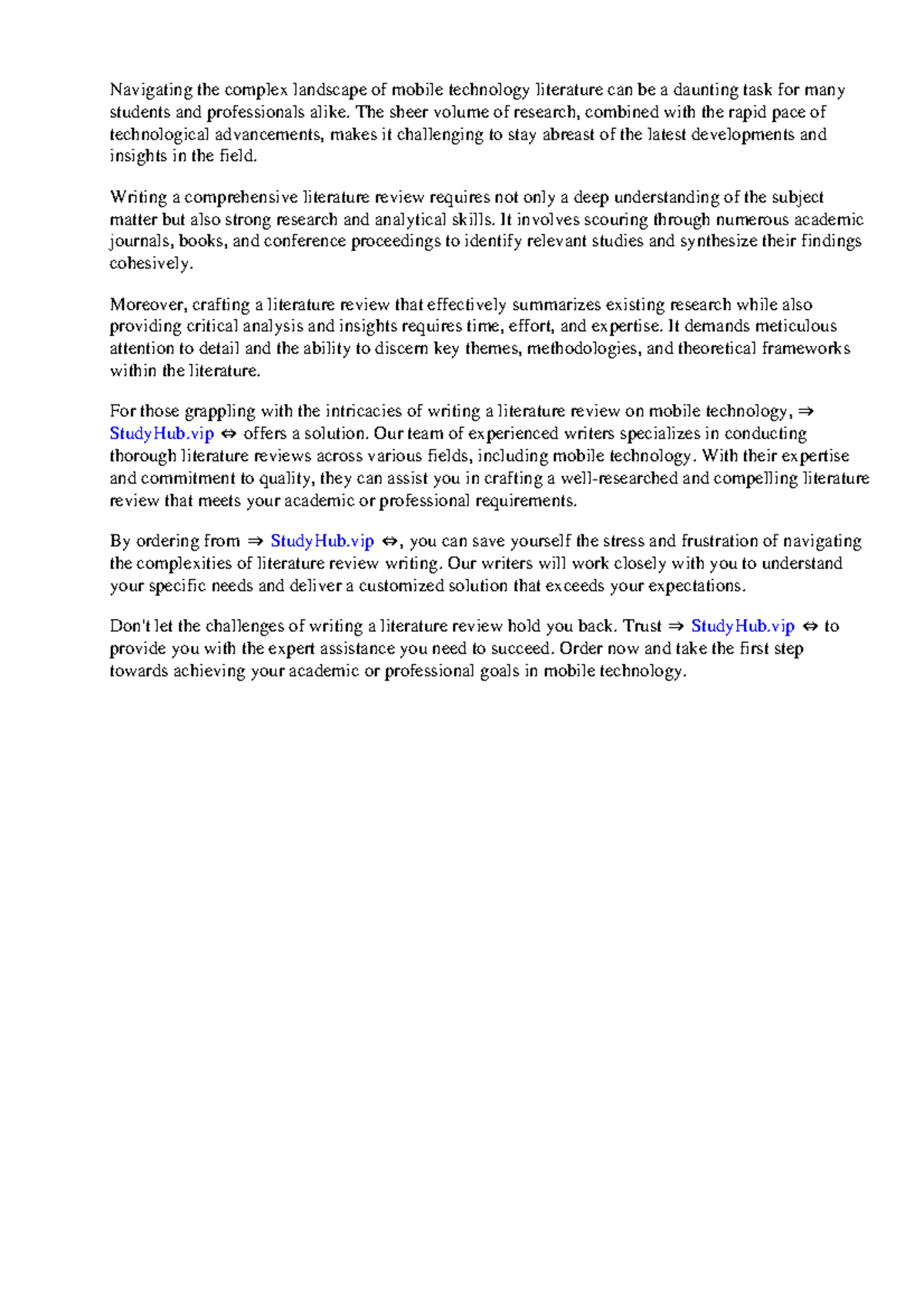 Mobile Technology Literature Review - Navigating the complex landscape ...