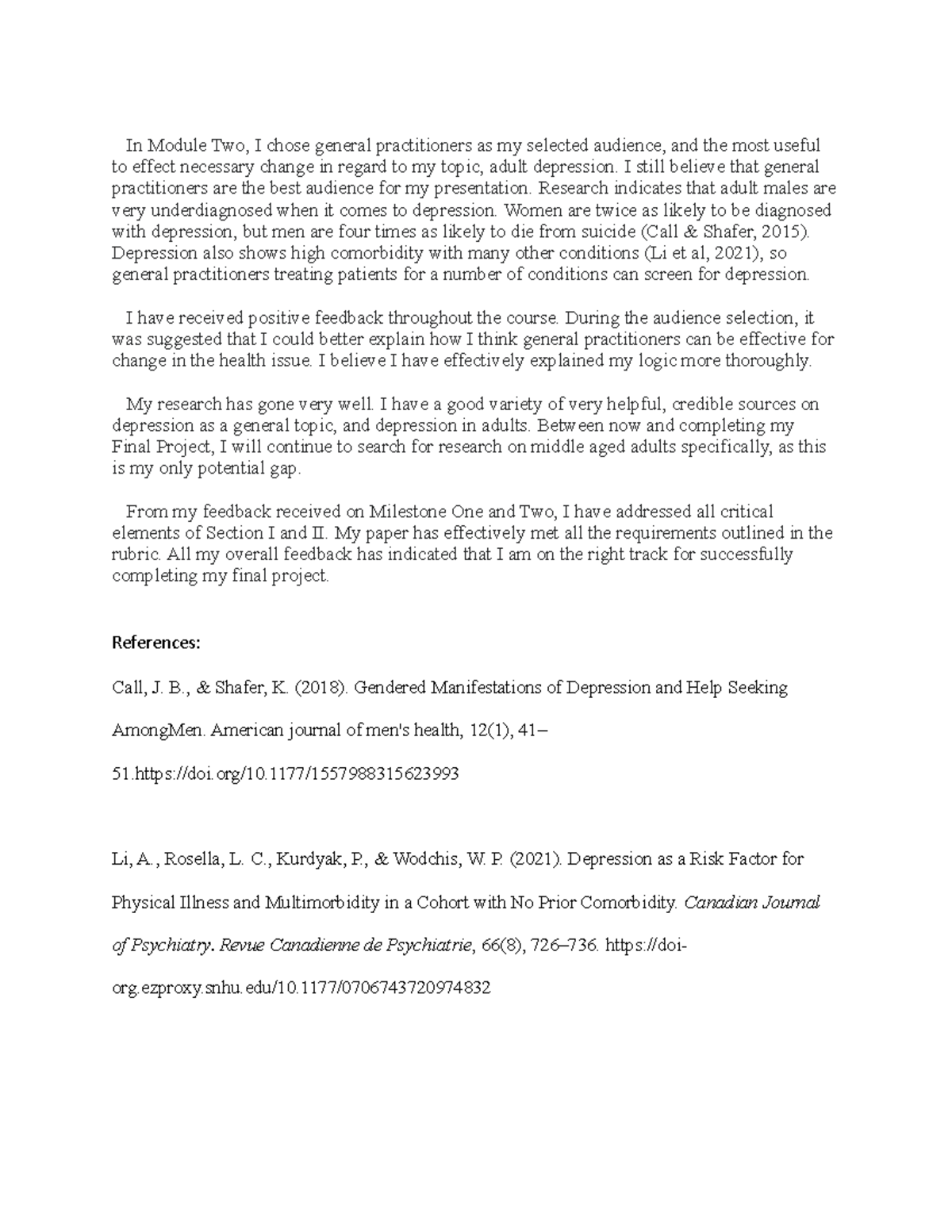 IHP 200 6-1 - IHP 200 6-1 assignment - In Module Two, I chose general ...