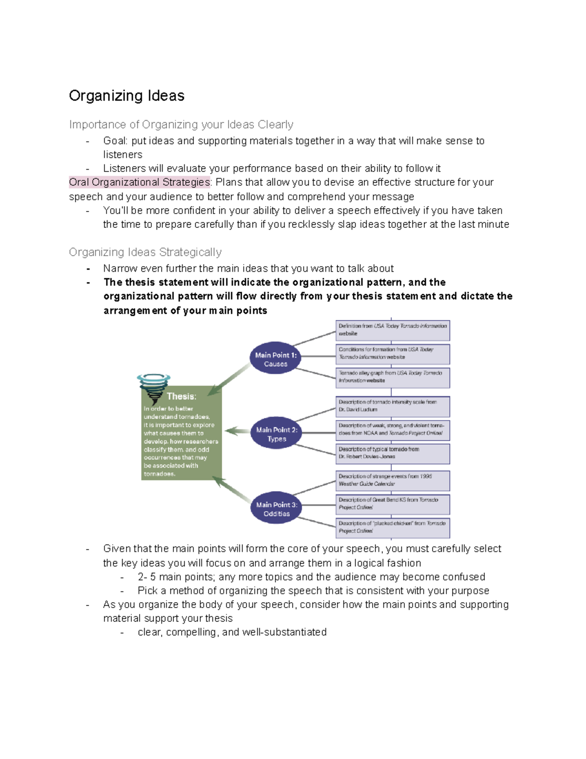 Chapter 8 P2P - Organizing Ideas Importance of Organizing your Ideas ...