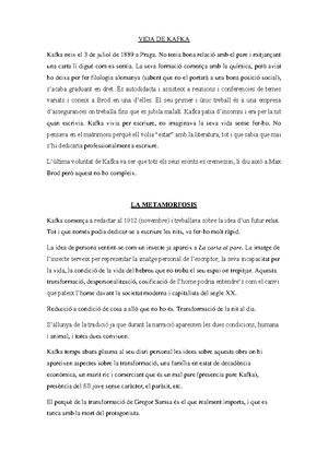 Sobre La metamorfosis, de Franz Kafka - Cuestionario: La metamorfosis ...
