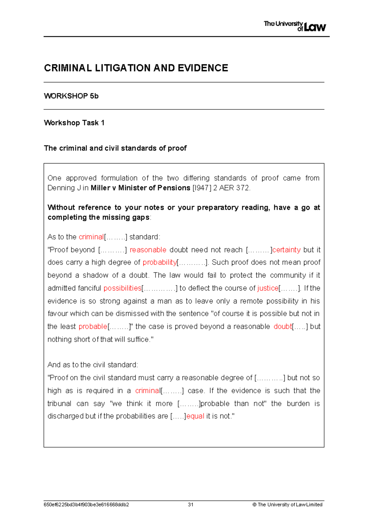 2223 crle ws05b ce02 workshop task - CRIMINAL LITIGATION AND EVIDENCE ...