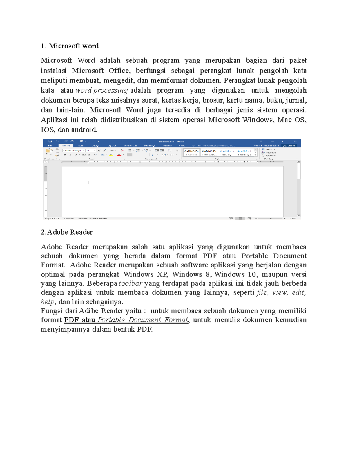 Aplikom - Microsoft Word adalah sebuah program yang merupakan bagian ...