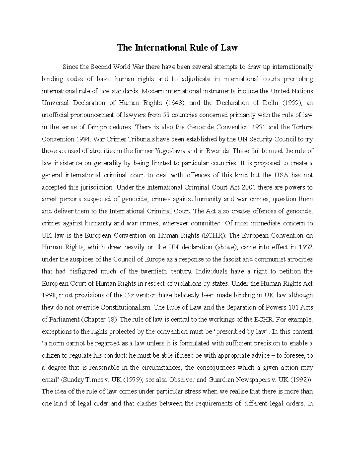 The International Rule of Law - Modern international instruments ...