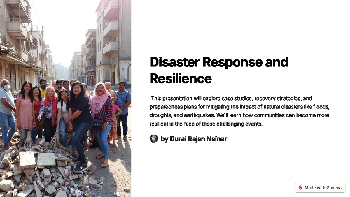 Disaster Response and Resilience - Disaster Response and Resilience ...