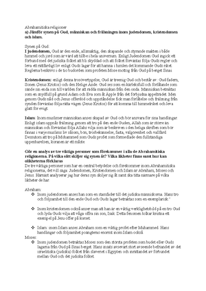 [Solved] Hinduismen - Religionskunskap 1 - Vård- och omsorgsprogrammet - Studocu