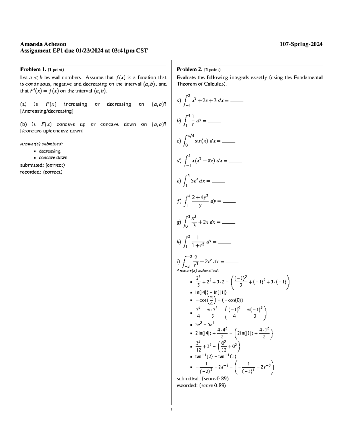 107-Spring-2024 - this is used for homework - Amanda Acheson 107-Spring- Assignment EP1 due ...