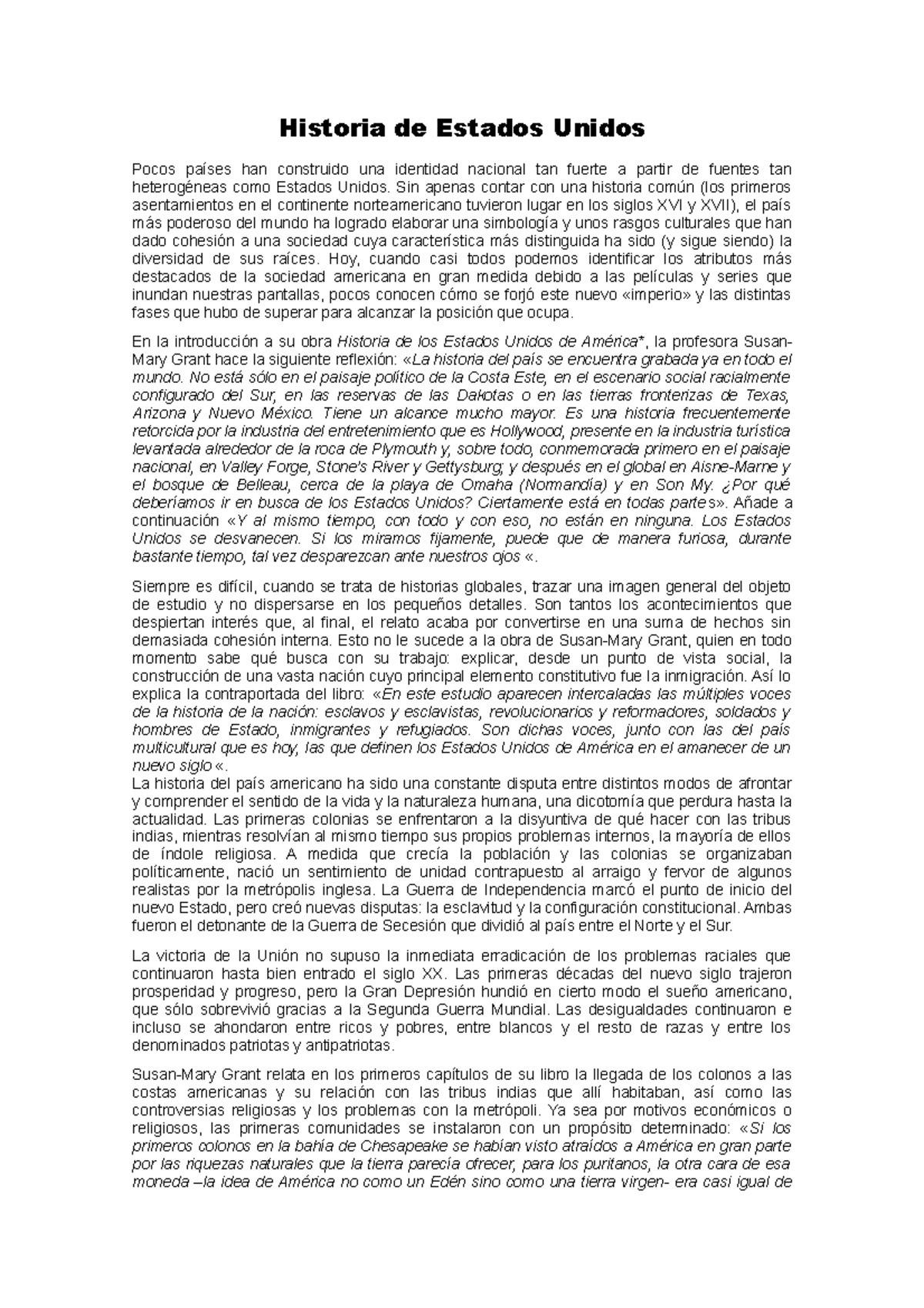 Historia de Estados Unidos - Historia de Estados Unidos Pocos países ...