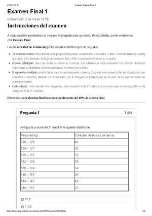 Examen Parcial 2 - [Unidad 3 Y Unidad 4] Estadistica I - Examen Parcial ...