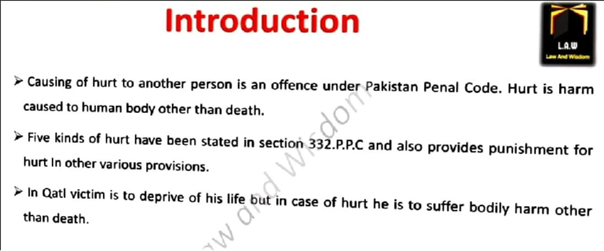 Kinds of qatl - Criminal Law - Studocu