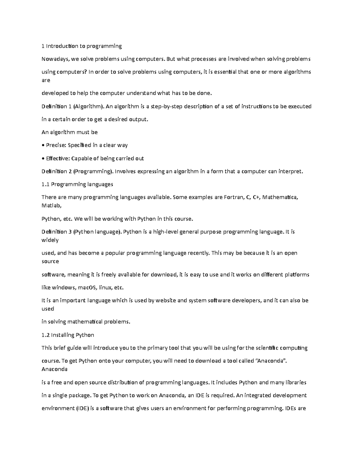 1 Introduction to programming appm1031 - 1 Introduction to programming ...