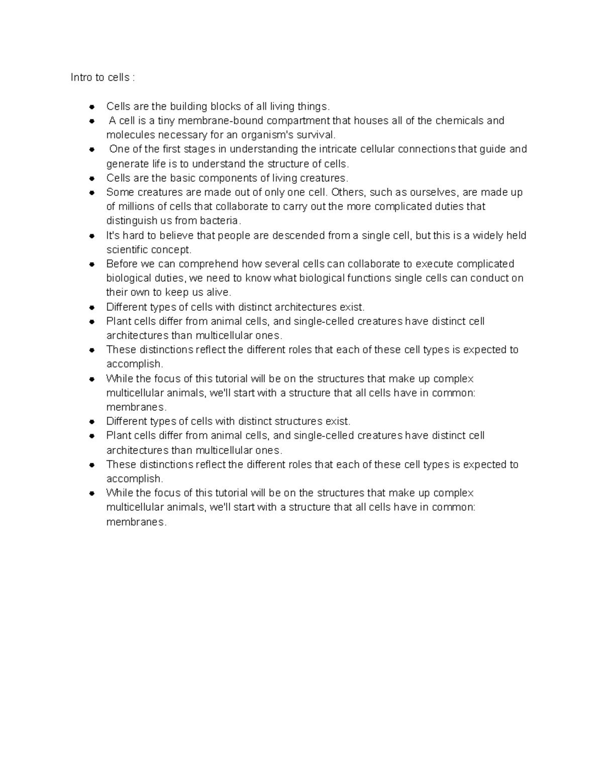 Introduction to cell structure - Intro to cells : Cells are the ...