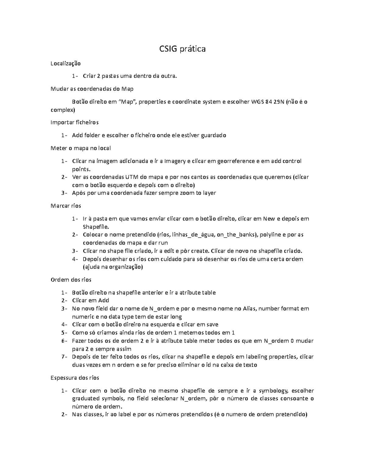 CSIG prática - Passos a seguir para fazer a prática de CSIG - CSIG ...