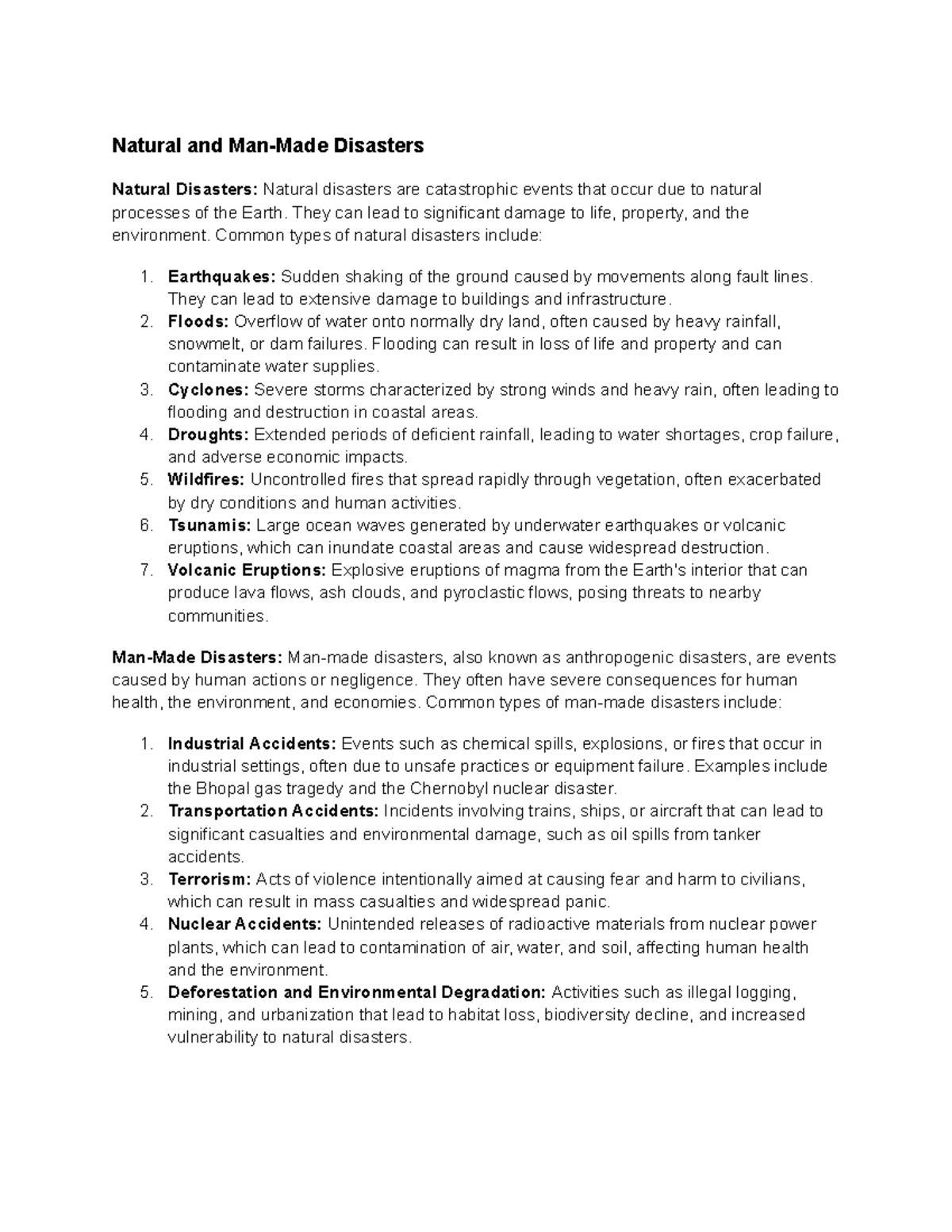 DM all modules - Disaster management - Natural and Man-Made Disasters ...