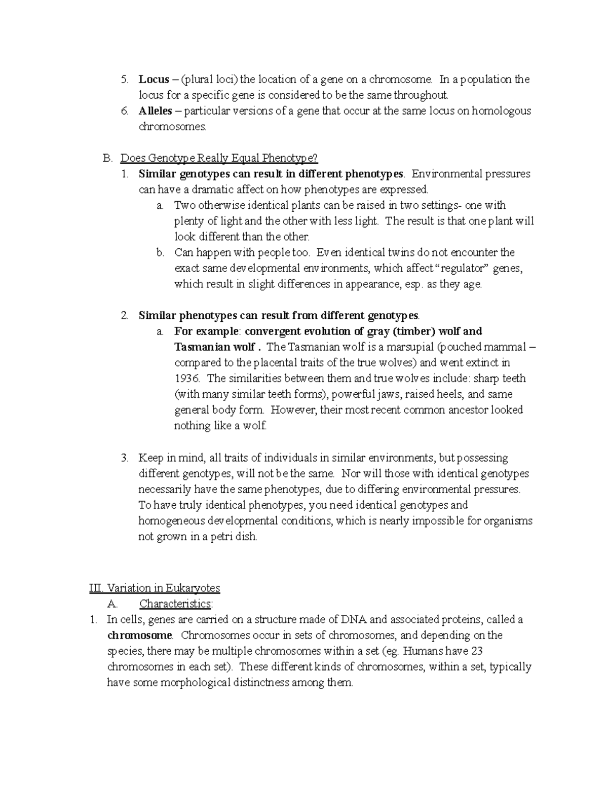 4-2 - Armstrong: Unit 1 - Locus – (plural loci) the location of a gene ...