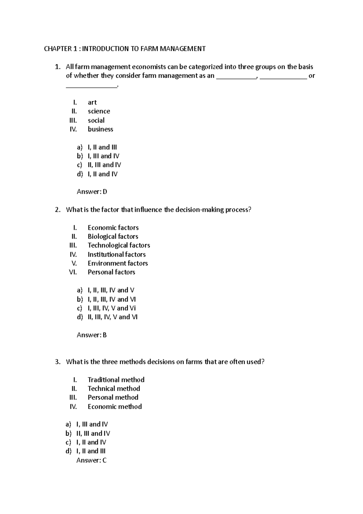 Chapter 1 farm management - CHAPTER 1 : INTRODUCTION TO FARM MANAGEMENT ...