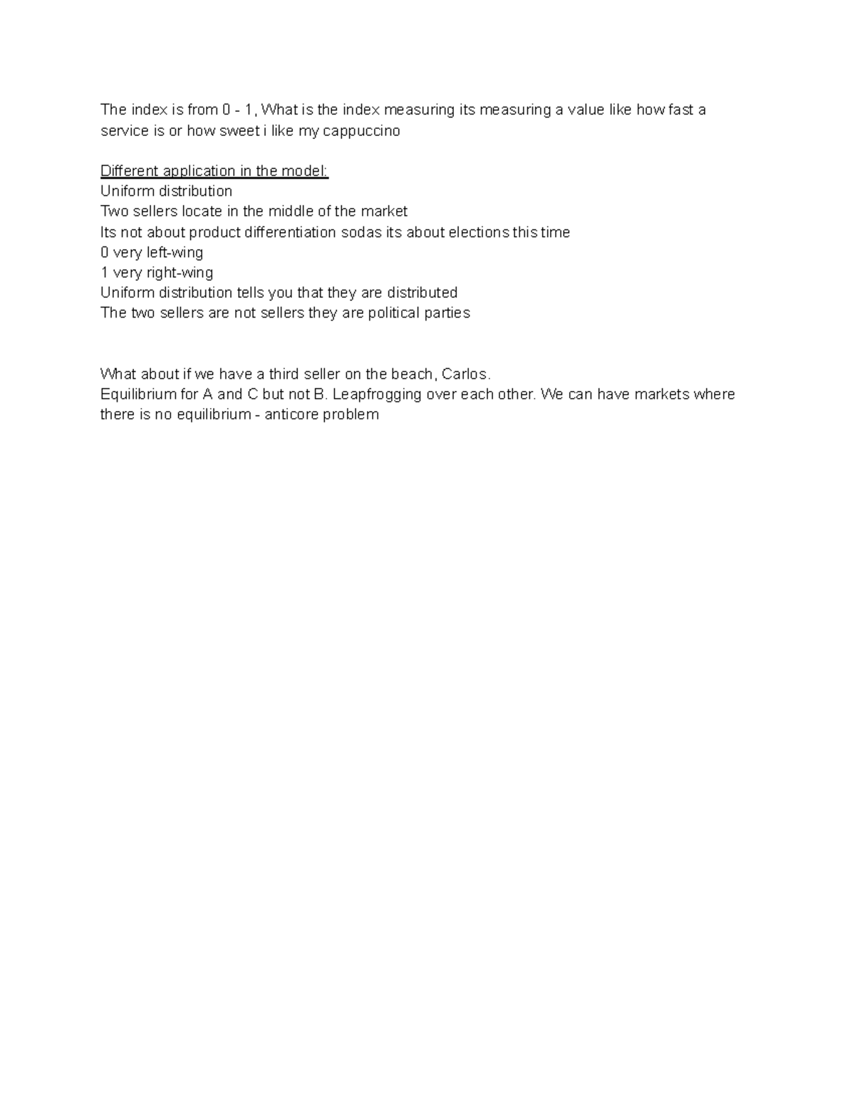 EC260 Index Form and applications of model - The index is from 0 - 1 ...