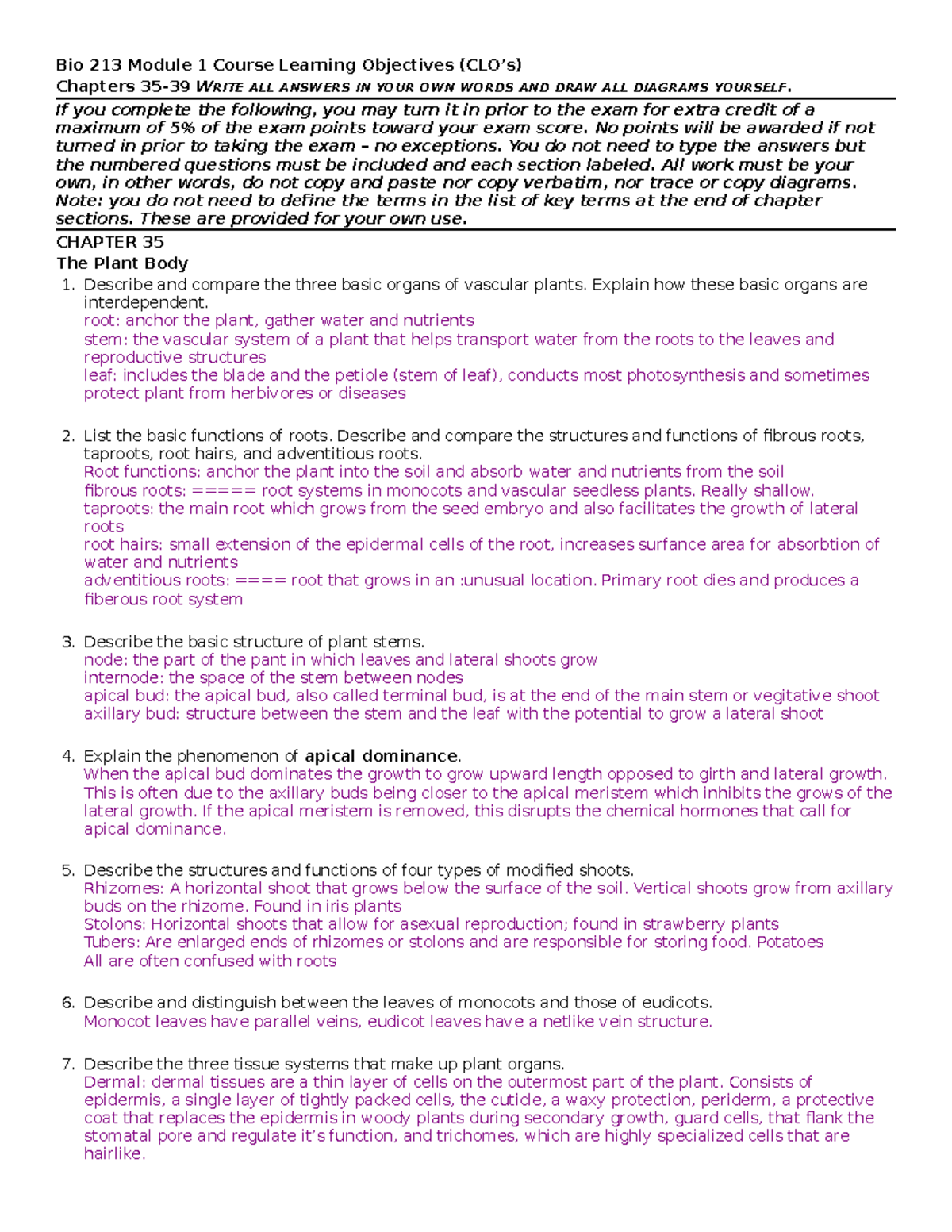 BI 213 Exam One Learning Objectives - Bio 213 Module 1 Course Learning ...