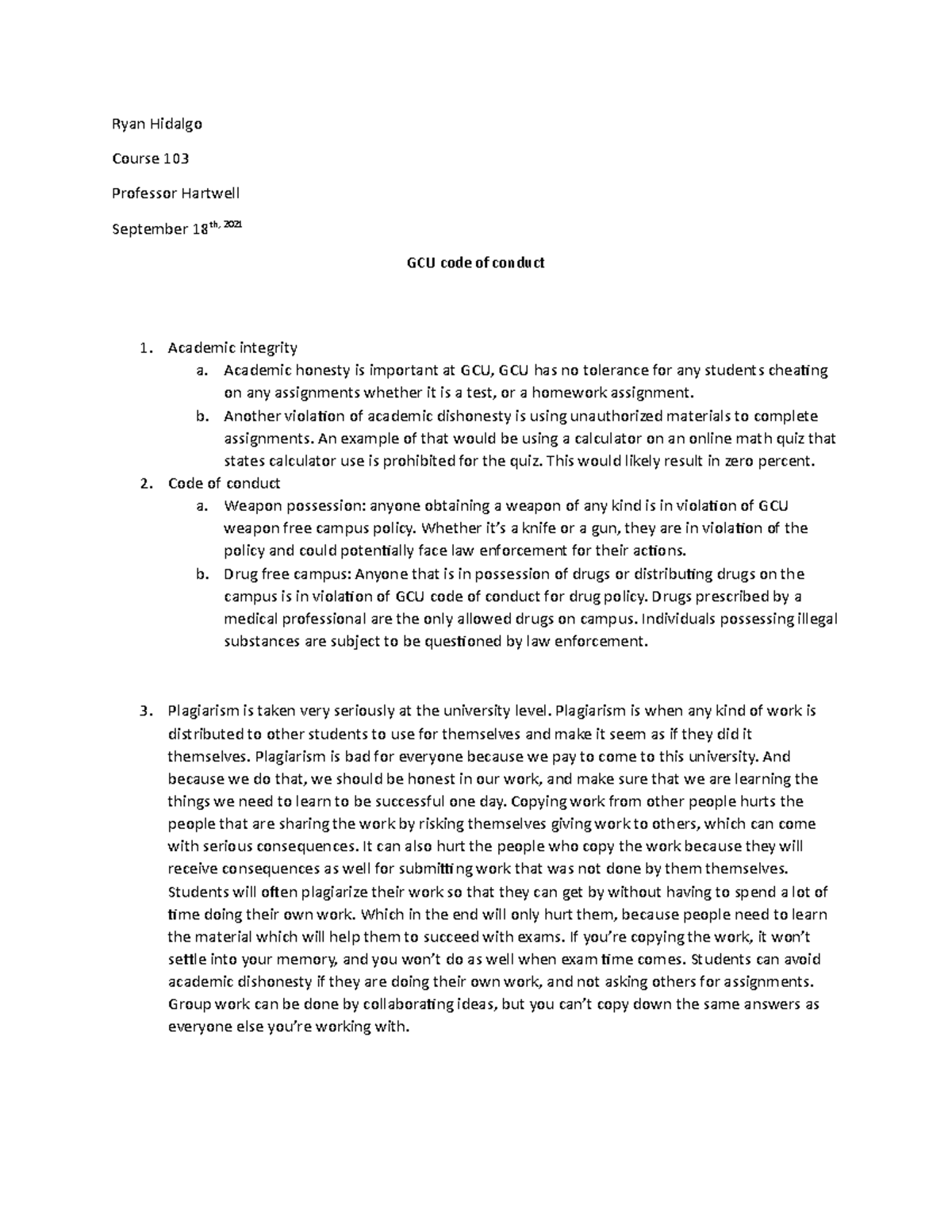 GCU code of conduct jlkjkjkljkljkljkljlkjlkjlkjlkjlkjlkjlkjkljlkjlkjkl ...