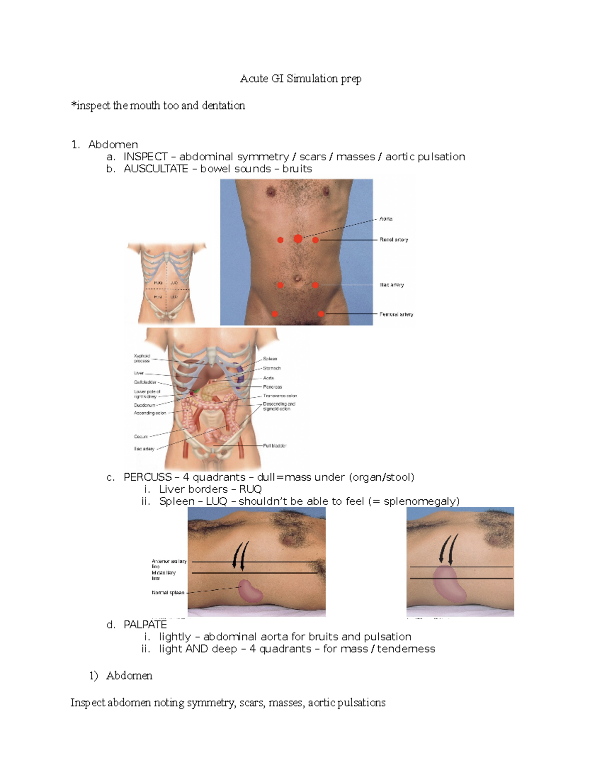Acute GI Simulation prep - Acute GI Simulation prep *inspect the mouth ...