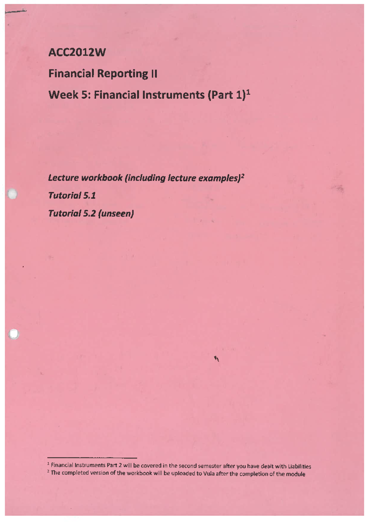 Financial Instruments notes 1st draft - ACC2111S - Studocu