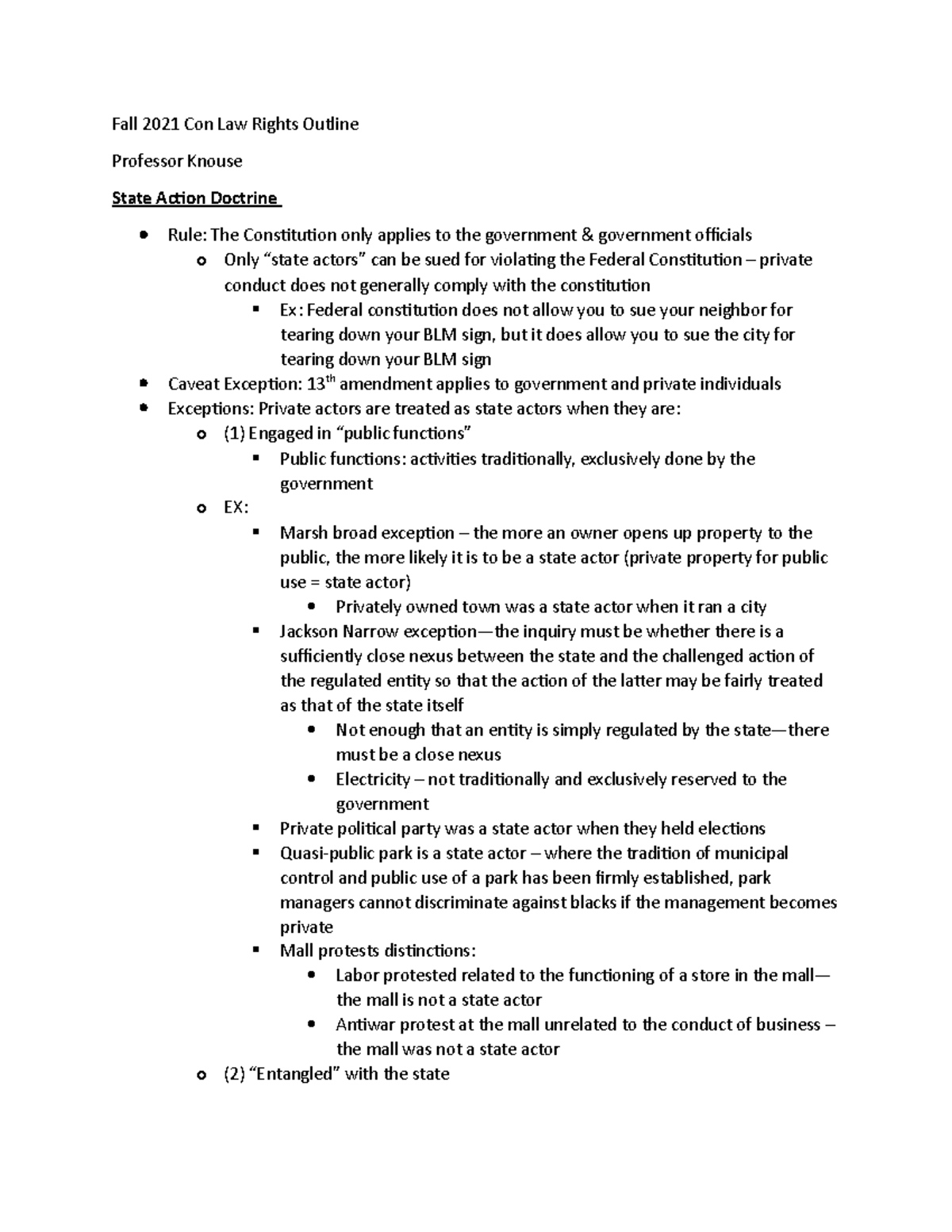 Fall 2021 Con Law Rights Outline (Recovered) - Fall 2021 Con Law Rights ...