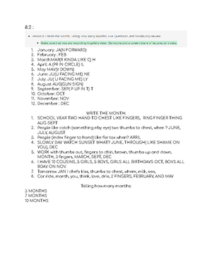 8 - Workbook assignments from signing naturally; ASL 3 - 8 : January ...